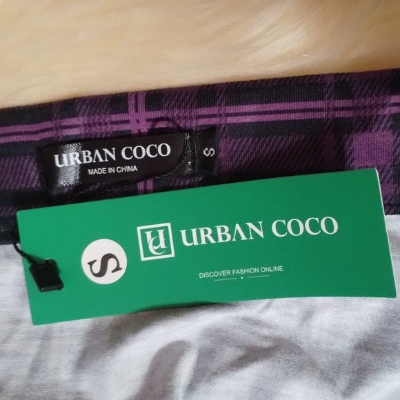 Urban Coco | Skirts | Urban Coco S Purple Tartan Pleated Mini Skirt ...